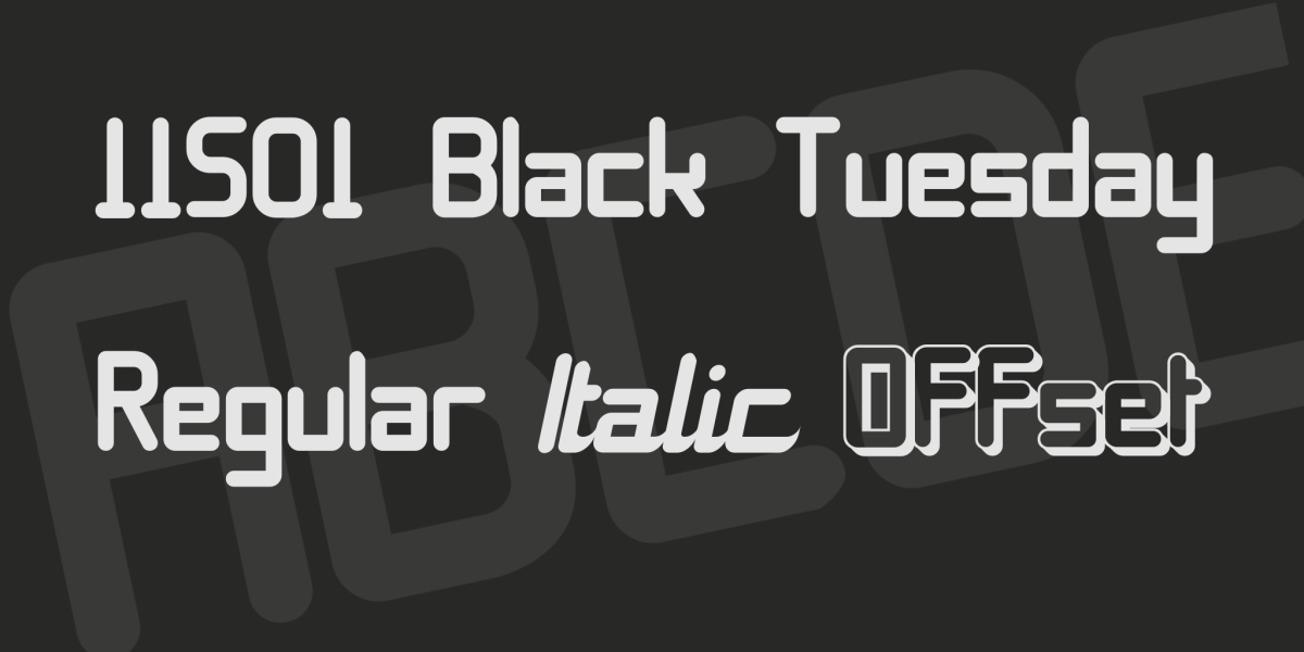 11S01 Black Tuesday Font Family · 1001 Fonts