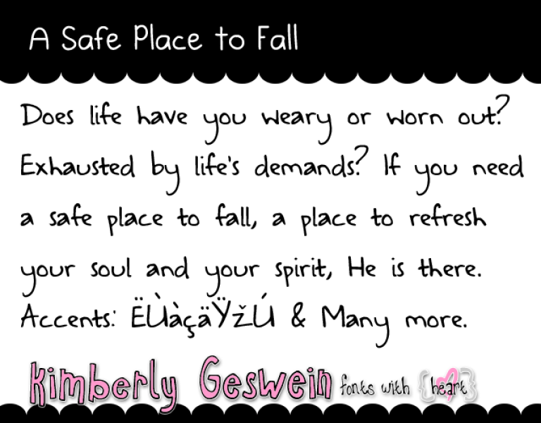 A Safe Place to Fall Font · 1001 Fonts