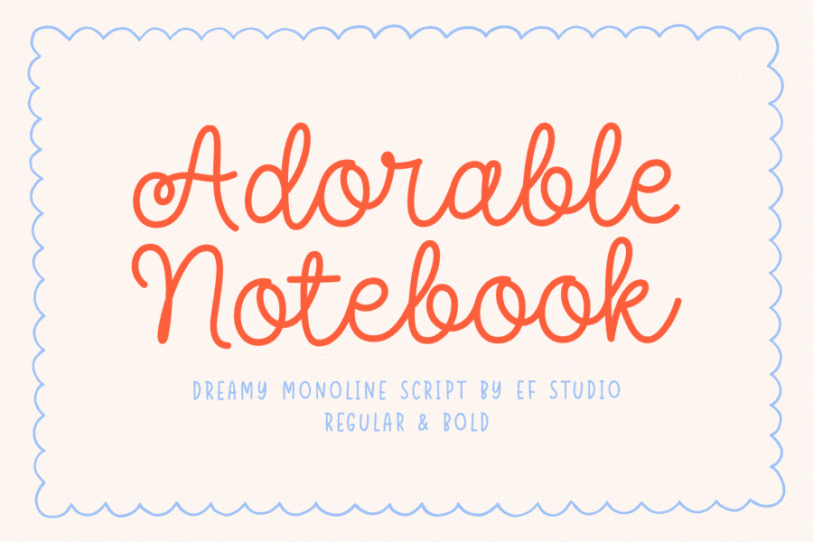 Adorable Notebook Font Family · 1001 Fonts