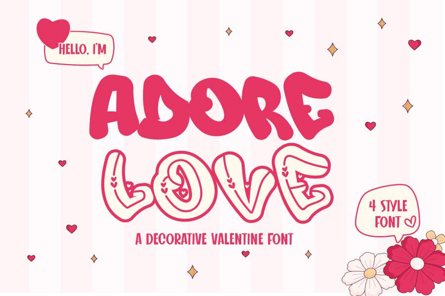 Adore Love Font Family · 1001 Fonts