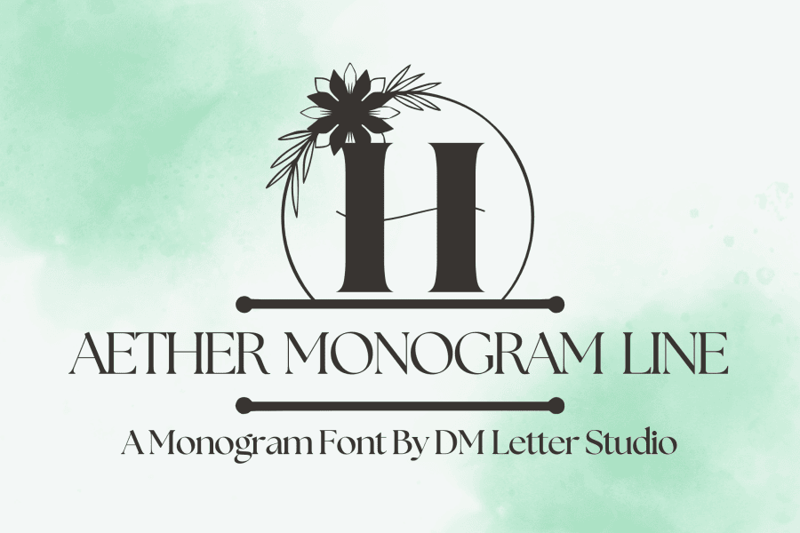 Aether Monogram Line Font · 1001 Fonts