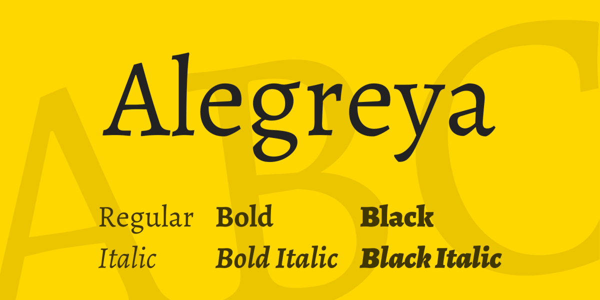 Alegreya Font Family · 1001 Fonts