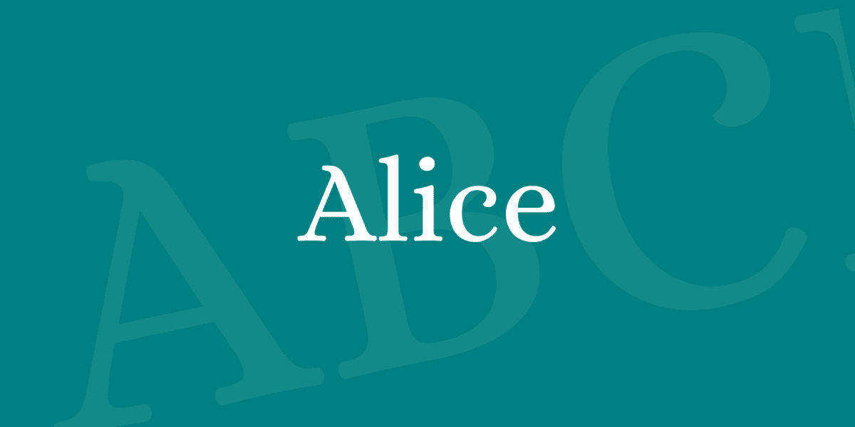 Alice Font · 1001 Fonts