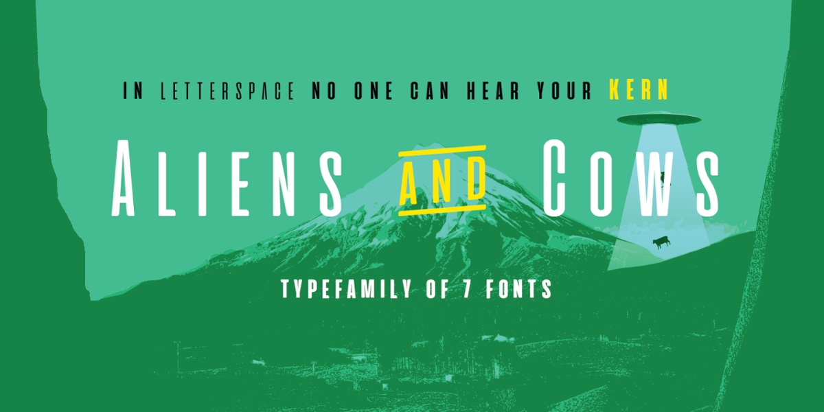 Aliens & cows Font Family · 1001 Fonts
