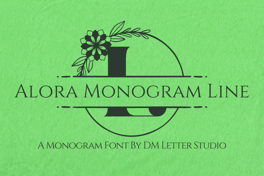 Alora Monogram Line Font · 1001 Fonts