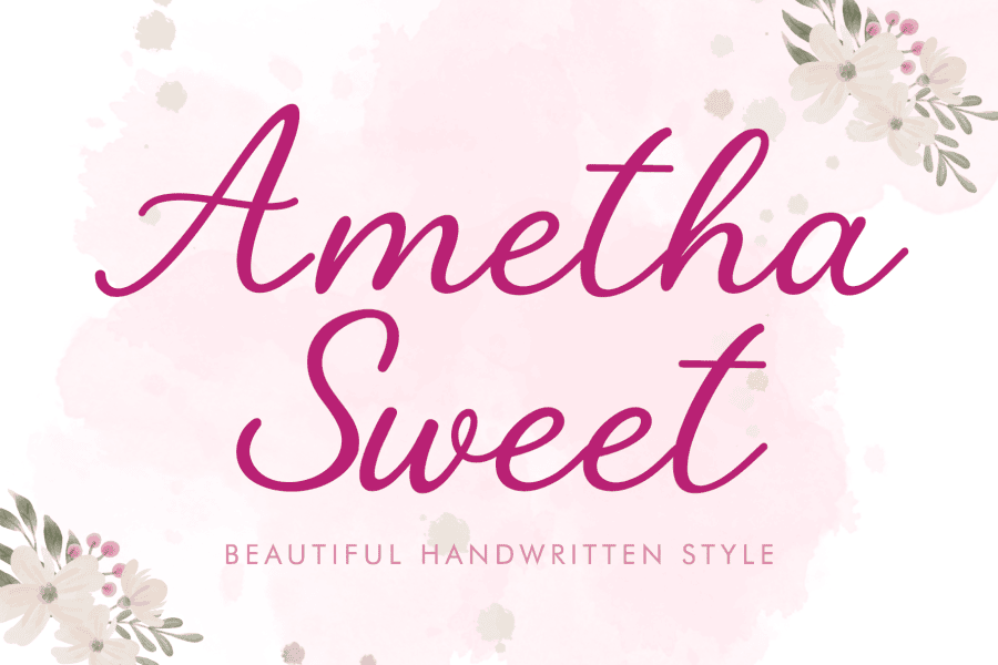 Ametha Sweet Demo Font Family · 1001 Fonts