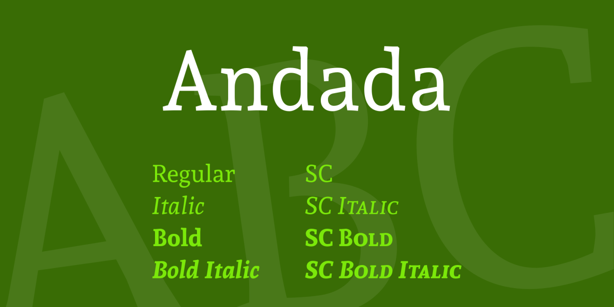 Andada Font Family · 1001 Fonts