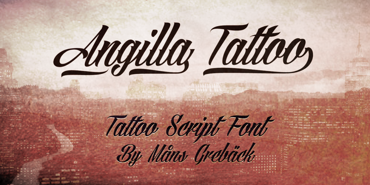 Angilla Tattoo Personal Use Font · 1001 Fonts