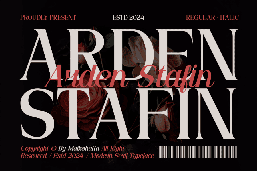 Arden Stafin Font Family · 1001 Fonts