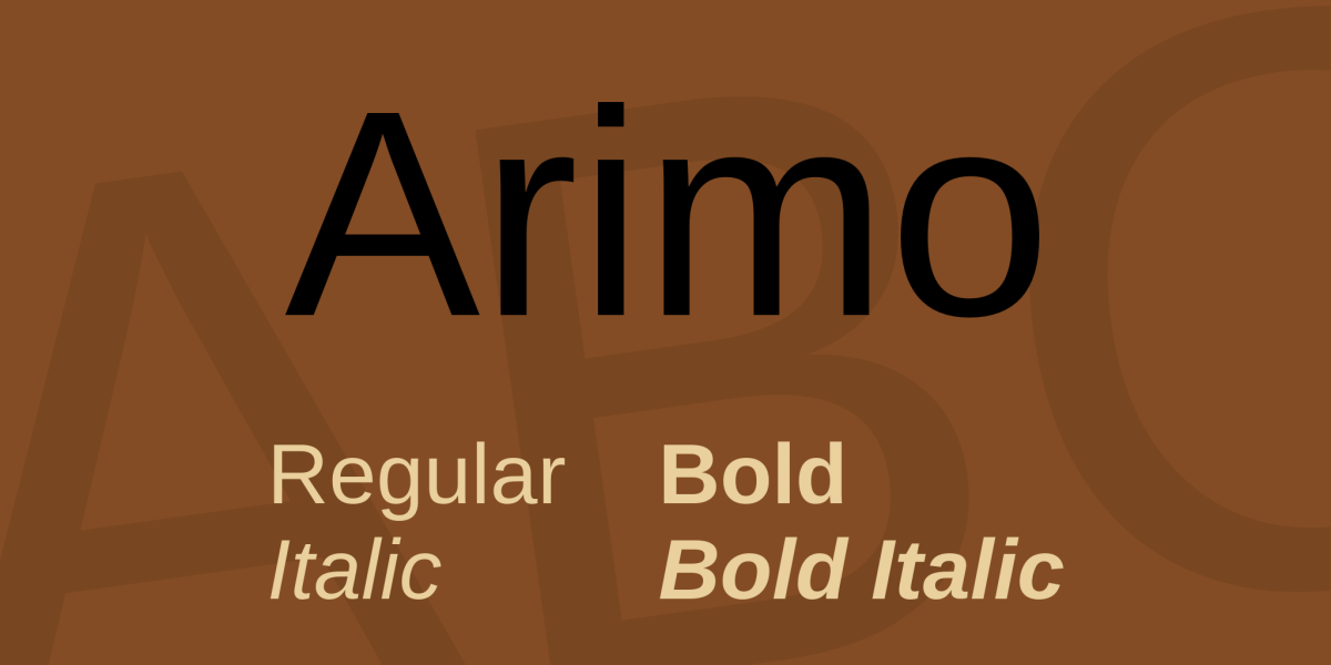 Arimo Font Family · 1001 Fonts