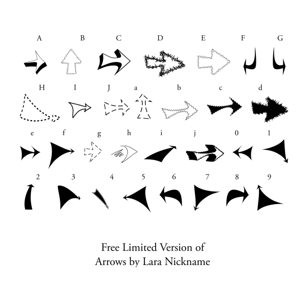 ArrowsByLaraNicknameLimited Font · 1001 Fonts