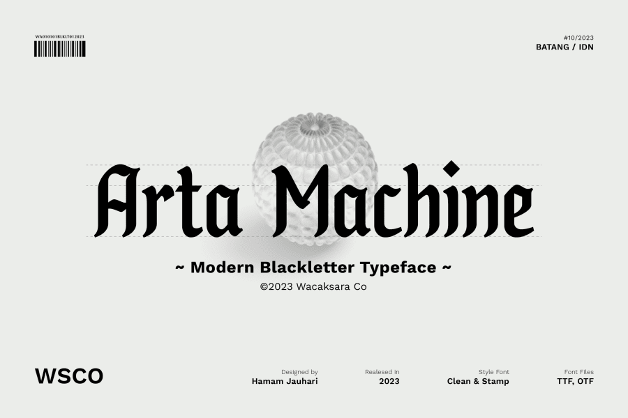 Arta Machine Font · 1001 Fonts