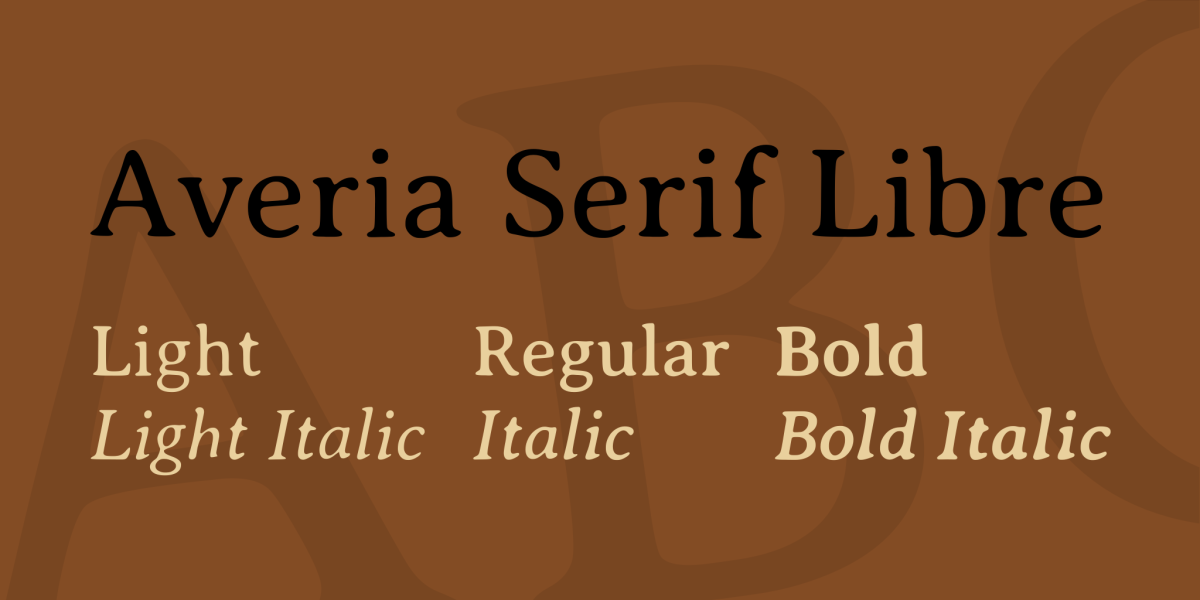 Averia Serif Libre Font Family · 1001 Fonts