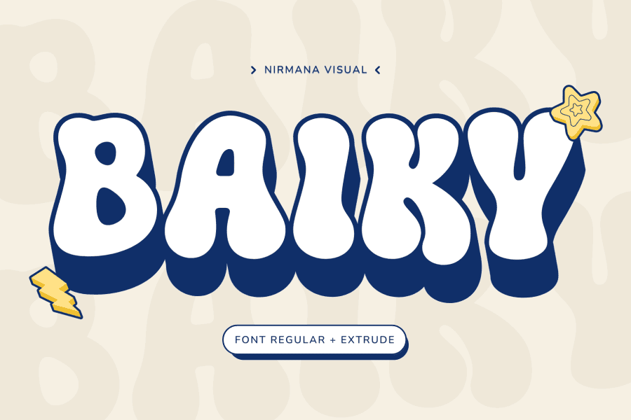 Baiky Retro Demo Version Font Family · 1001 Fonts