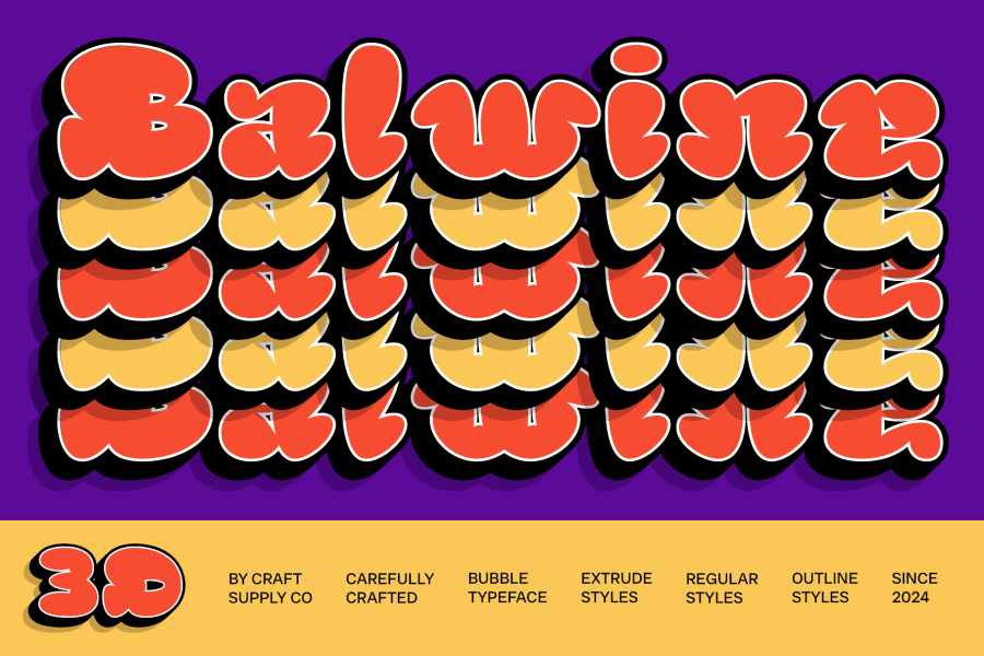 Balwine Extrude Right Demo Font · 1001 Fonts