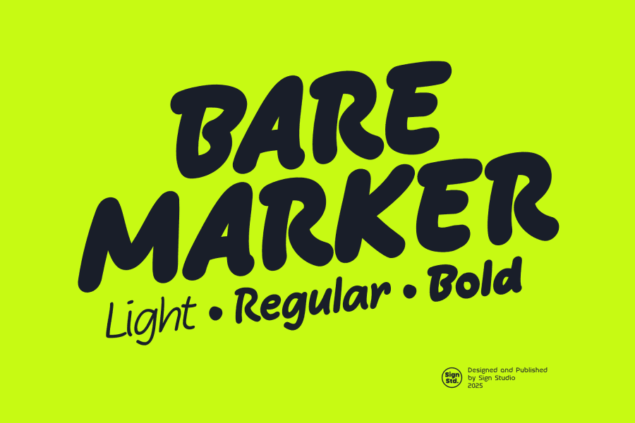 Bare Marker Font Family · 1001 Fonts