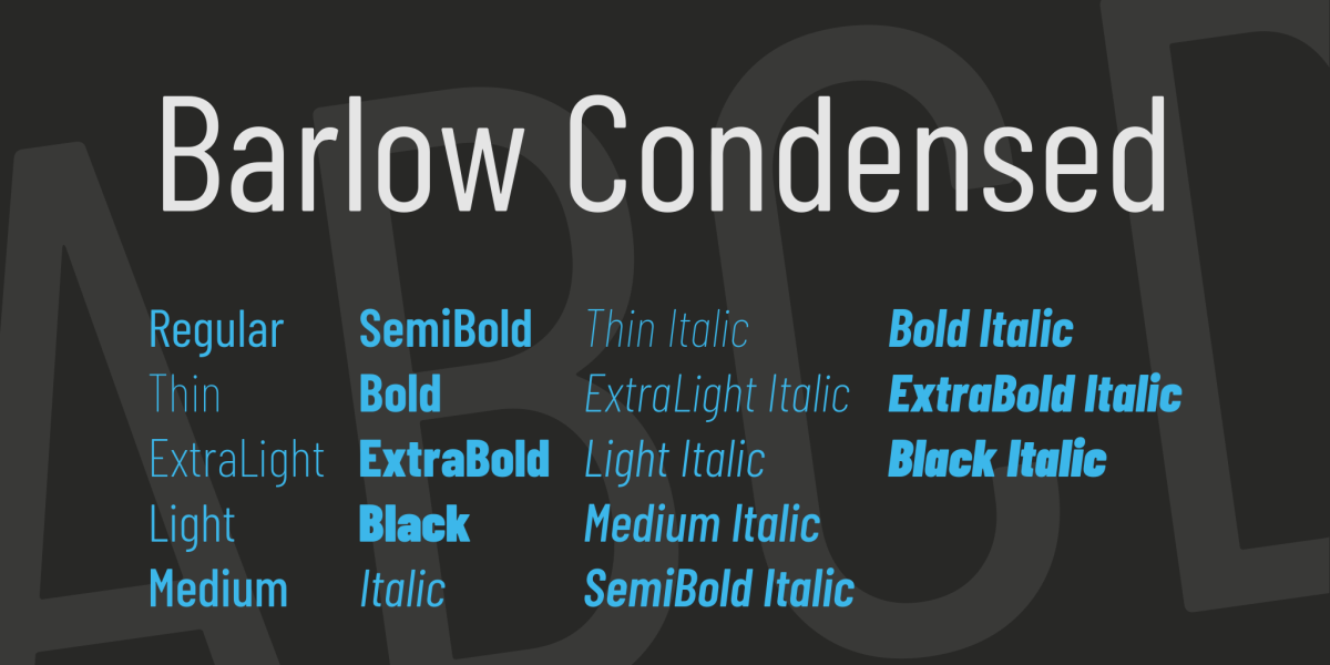 Barlow Condensed Font Family · 1001 Fonts