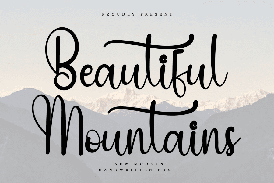 Beautiful Mountains Font · 1001 Fonts