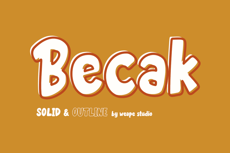 Becak Outline Font · 1001 Fonts