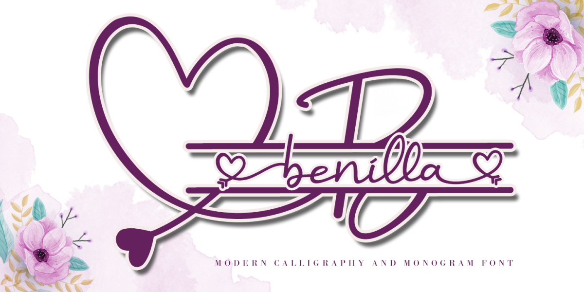 Benilla Calligraphy Font · 1001 Fonts