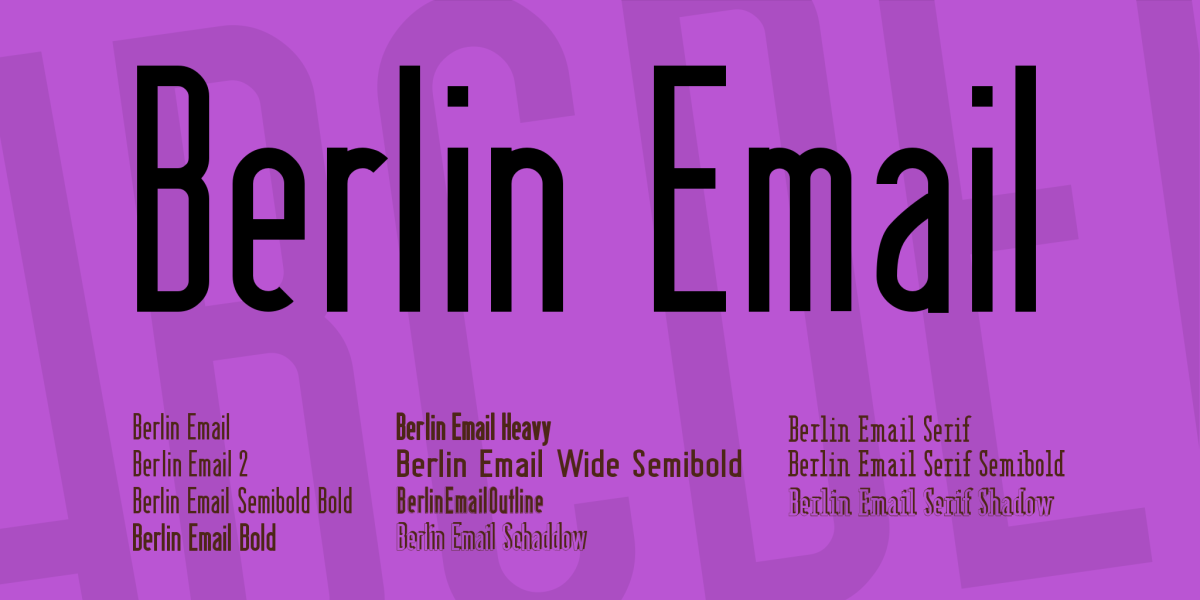 Berlin Email Font Family · 1001 Fonts