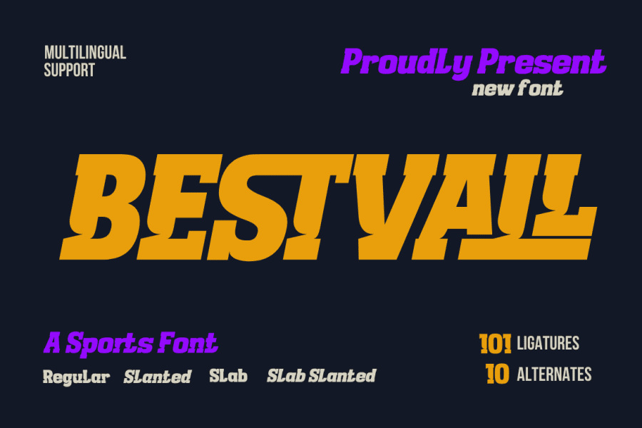 BESTVALL trial Font Family · 1001 Fonts