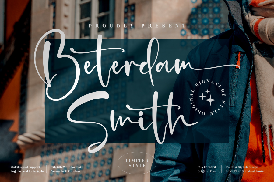 Beterdam Smith Font Family · 1001 Fonts