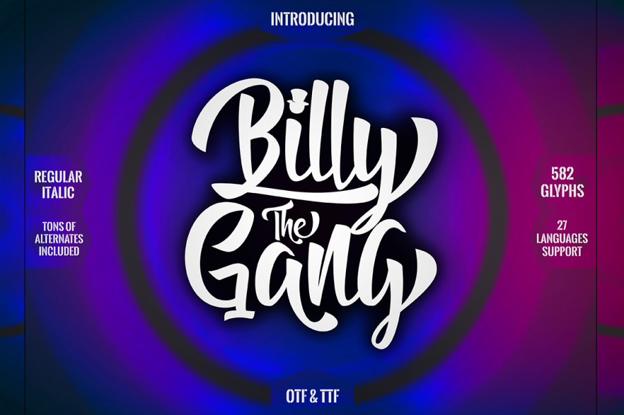 Billy The Gang Font Family · 1001 Fonts