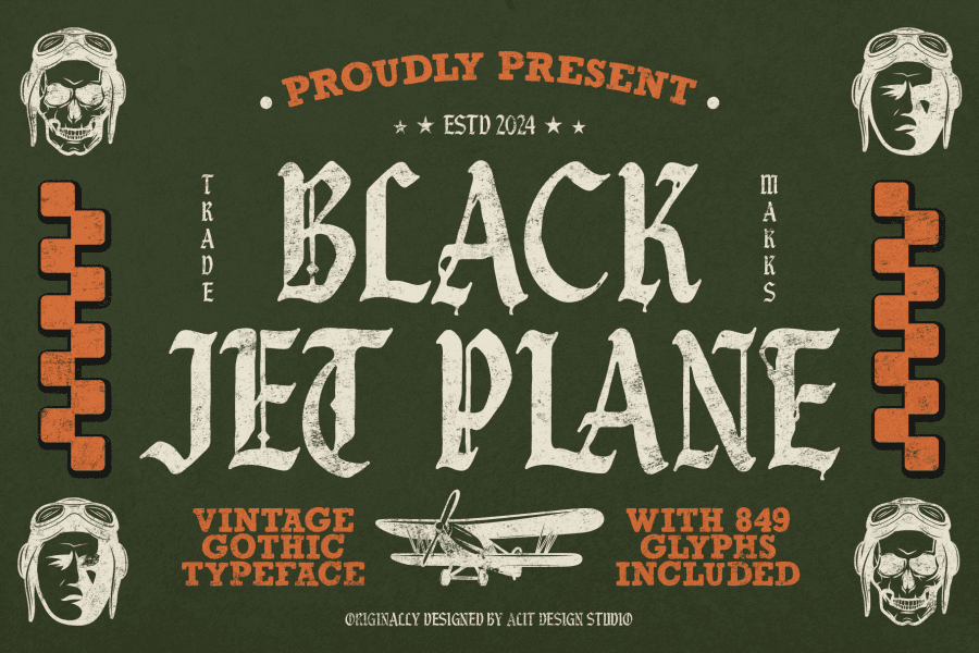 Black Jet Plane Font · 1001 Fonts