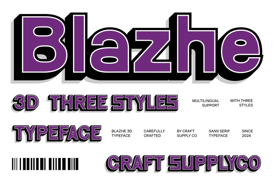 Blazhe Extrude Right Demo Font · 1001 Fonts