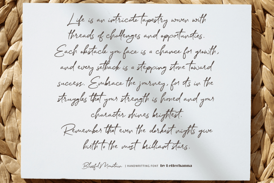 Blissful Mountain Free Font · 1001 Fonts