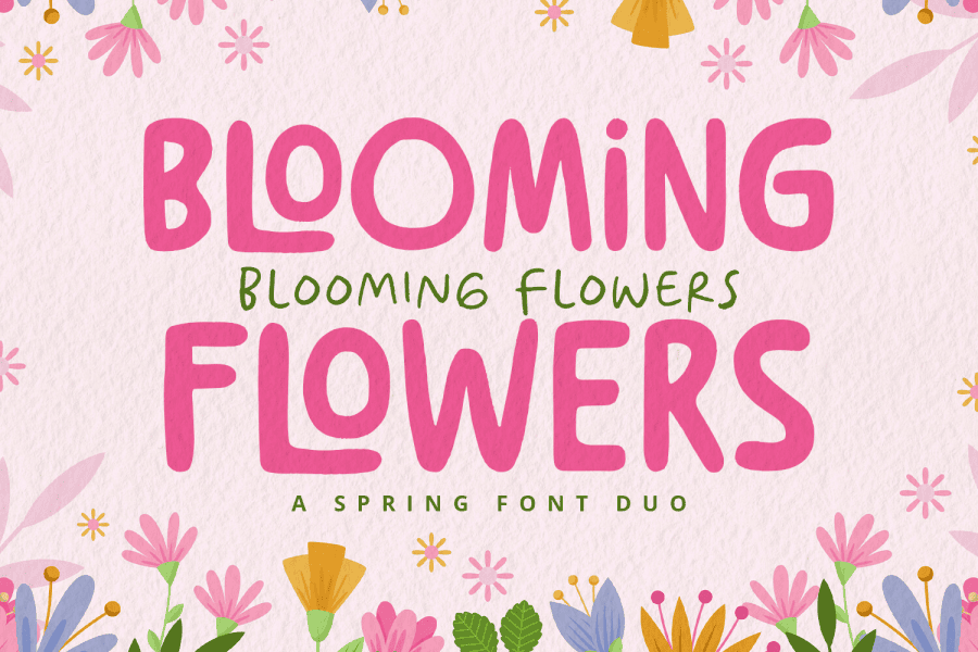 Blooming Flowers Font · 1001 Fonts