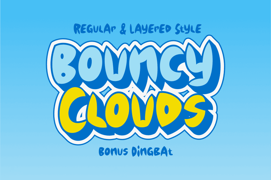 Bouncy Clouds Demo Font · 1001 Fonts