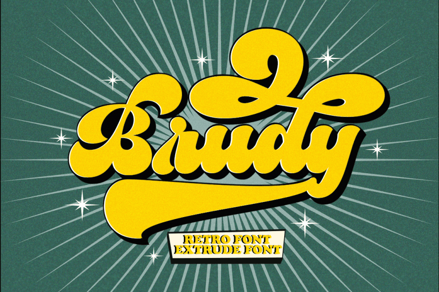 Brudy Retro Font · 1001 Fonts