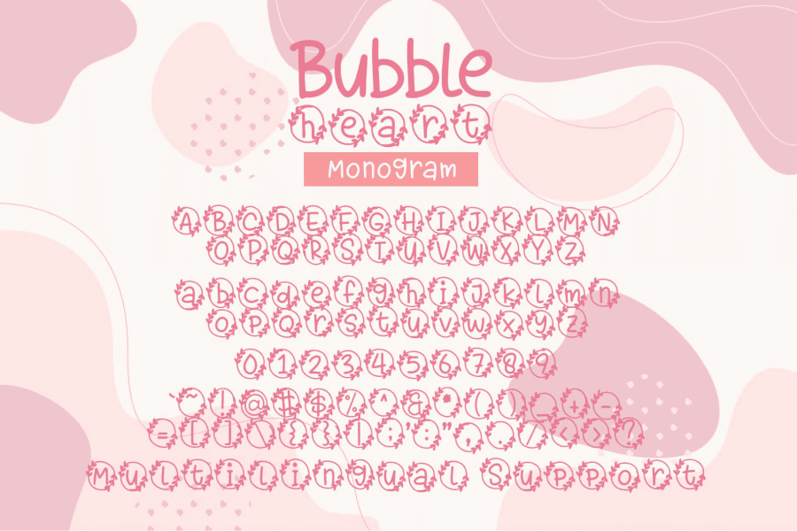 Bubble Heart Monogram Font · 1001 Fonts