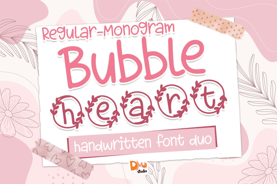 Bubble Heart Monogram Font · 1001 Fonts