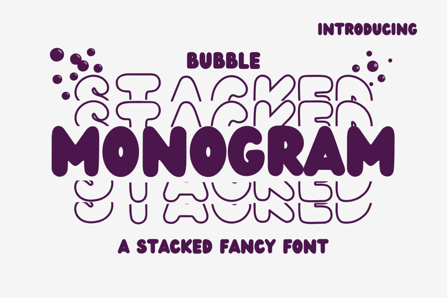 Bubble Stacked Monogram Font · 1001 Fonts