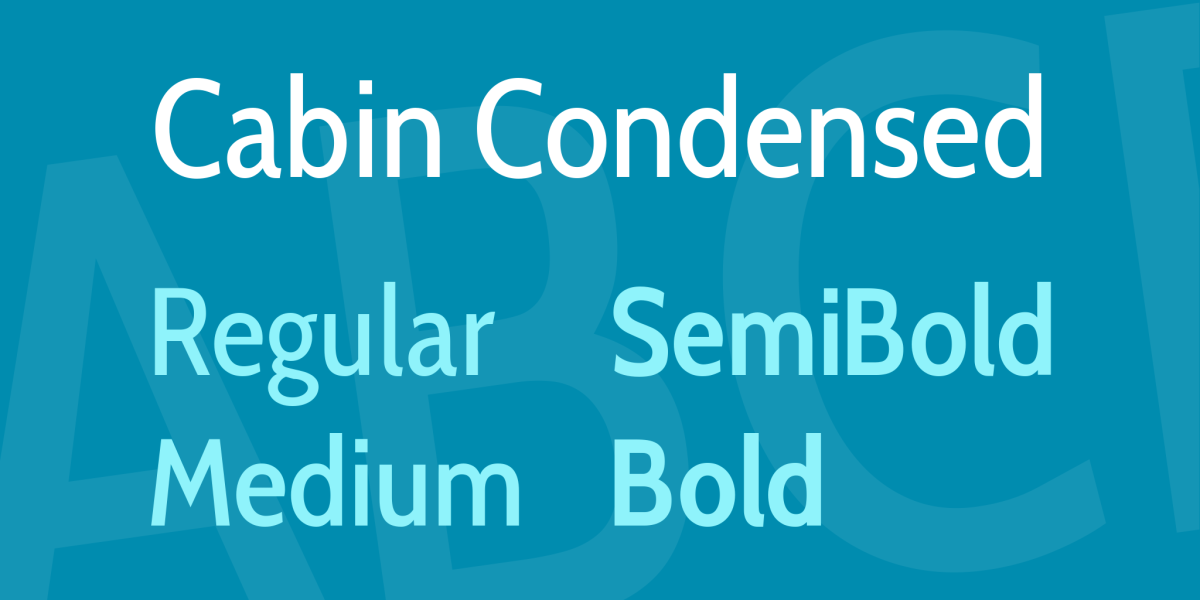 Cabin Condensed Font Family · 1001 Fonts