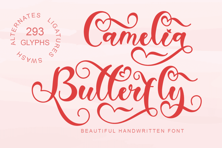 Camelia Butterfly Font · 1001 Fonts