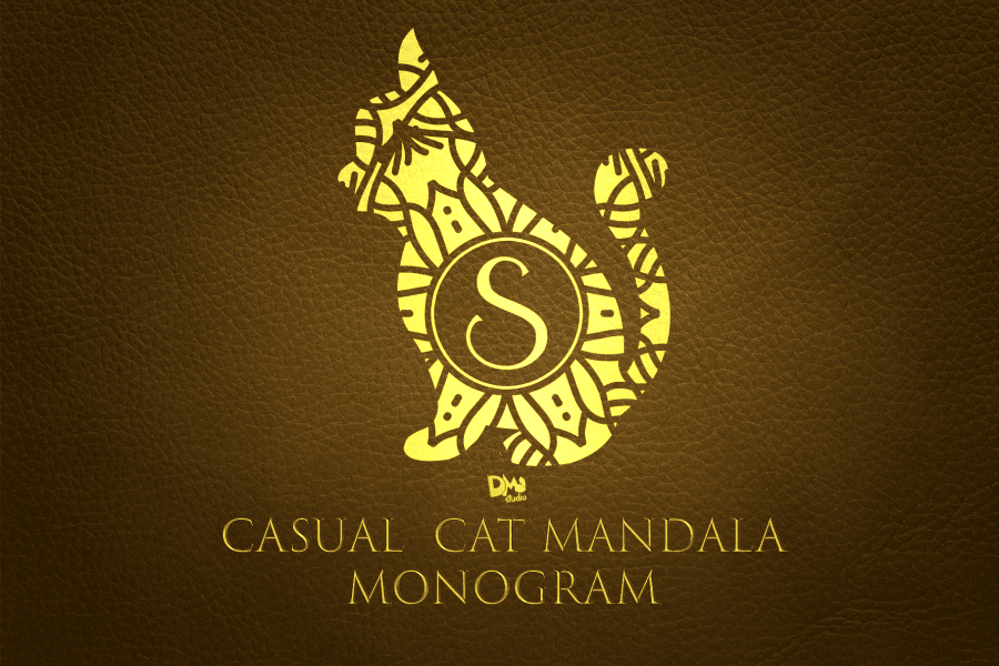 Casual Cat Mandala Monogram Font · 1001 Fonts