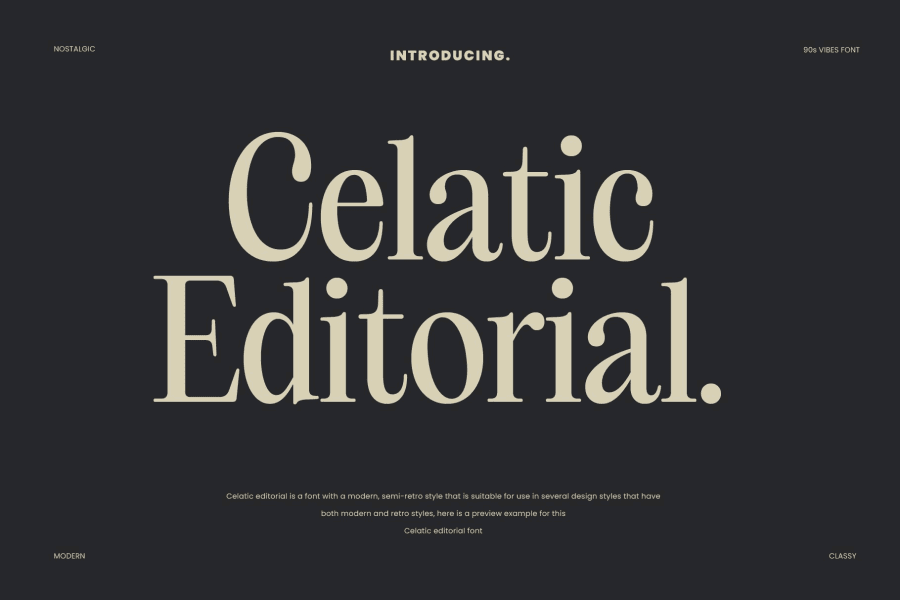 Celatic Editorial Font · 1001 Fonts