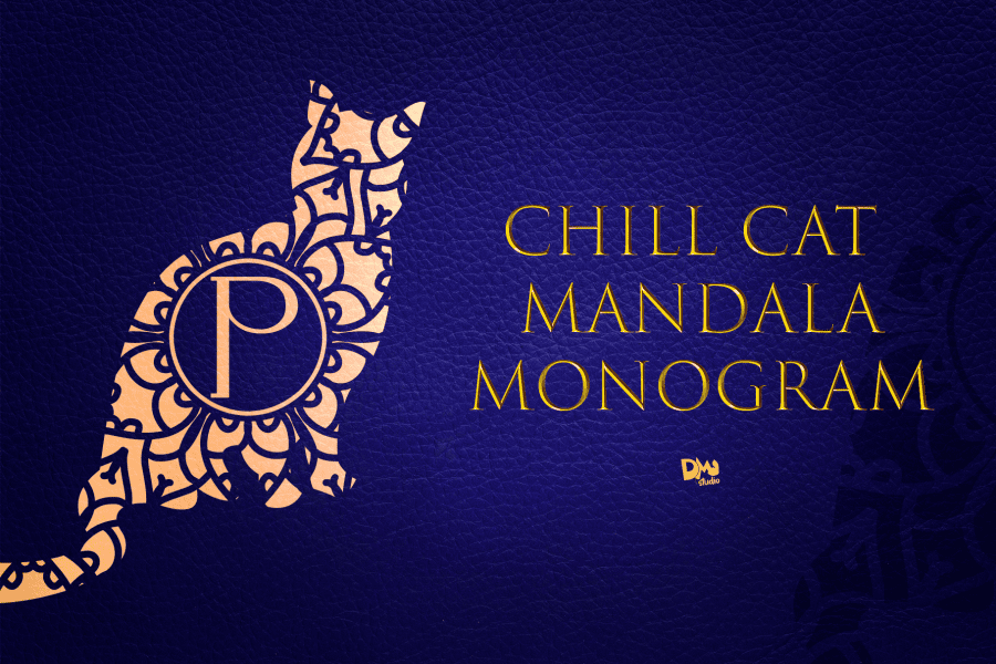 Chill Cat Mandala Monogram Font · 1001 Fonts