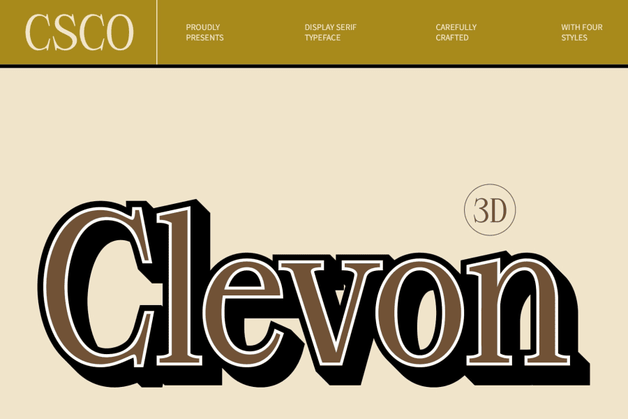 Clevon Extrude Right Demo Font · 1001 Fonts