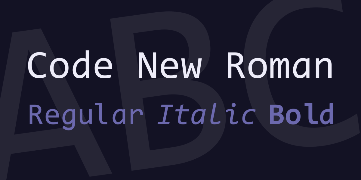 Code New Roman Font Family · 1001 Fonts