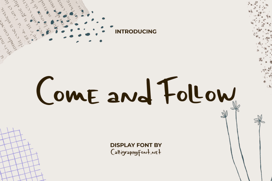 Come And Follow Demo Font · 1001 Fonts