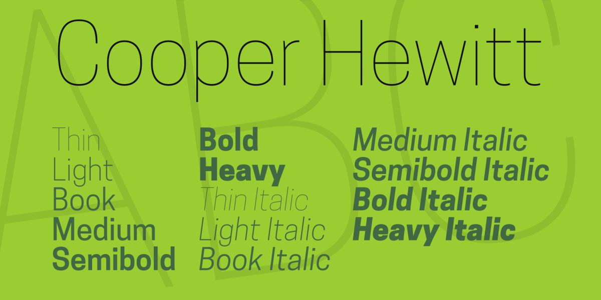 Cooper Hewitt Font Family · 1001 Fonts