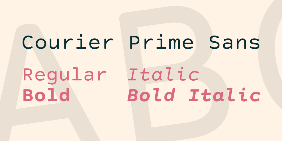 Courier Prime Sans Font Family · 1001 Fonts