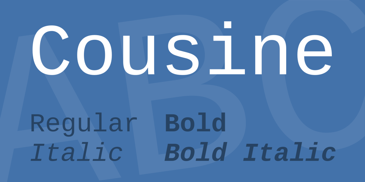 Cousine Font Family · 1001 Fonts