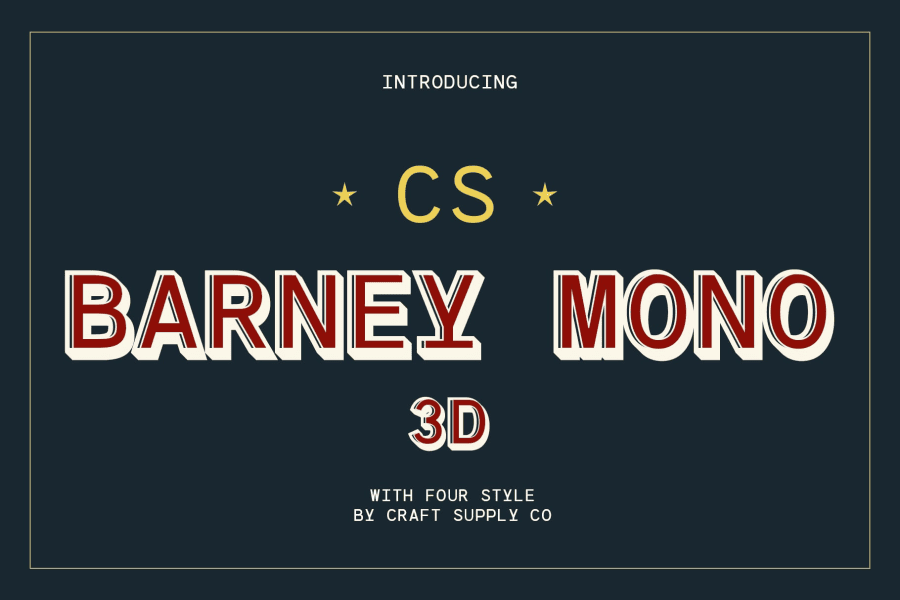 CS Barney Mono Extrude Right Demo Font · 1001 Fonts