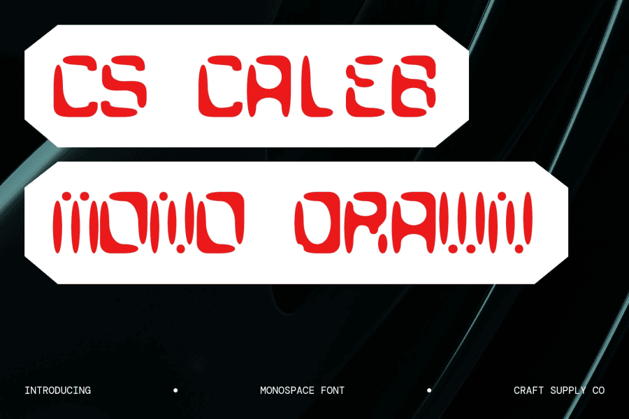 CS Caleb Mono Drawn Demo Font · 1001 Fonts